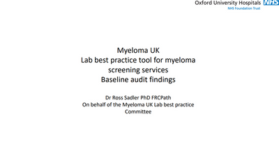 Myeloma UK Lab Best Practice Tool for Myeloma Screening Services ...